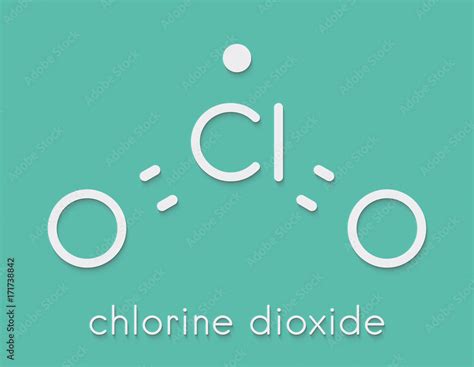 Chlorine Dioxide Clo2 Molecule Used In Pulp Bleaching And For Disinfection Of Drinking Water