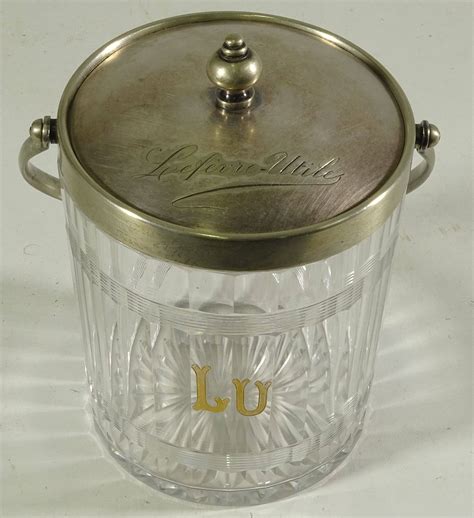 LU Lefèvre Utile Seau à Biscuits en cristal taillé avec monture en