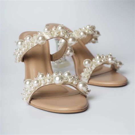 Iconic Dual Pearl Heels Cream The Cai Store