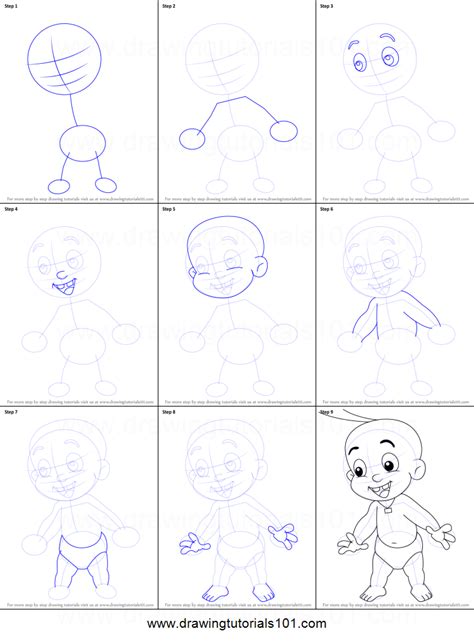 How To Draw Raju From Chhota Bheem Printable Drawing Sheet By DrawingTutorials Com