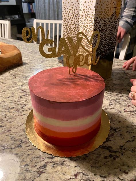 Love Is Love Engagement Cake