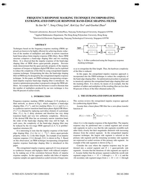 Pdf Frequency Response Masking Technique Incorporating Extrapolated