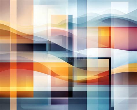 An Abstract Composition Featuring Colorful Waves And Geometric Shapes Creating A Vibrant And