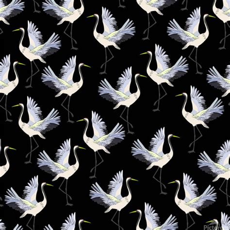 Crane Pattern By Hannah99 Wall Art