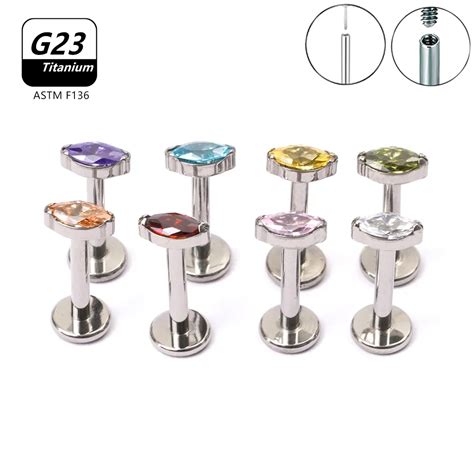 G23 Titanium Internally Threaded Body Piercing Jewelry Set For Nose