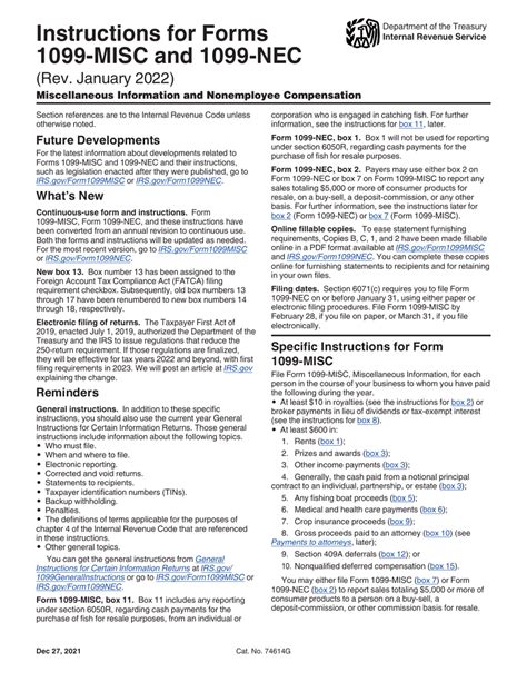 Download Instructions For Irs Form 1099 Misc 1099 Nec Pdf Templateroller