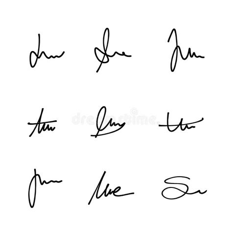 Handwriting Signatures Collection Stock Vector Illustration Of