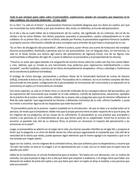 Todo Lo Que Siempre Quiso Saber Sobre El Psicoanálisis Pdf