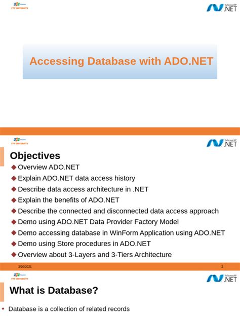 Accessing Database With Pdf Databases Active X Data Objects