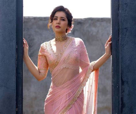 Raashii Khanna Latest Photos In Light Pink Saree Raashii Khanna डीप