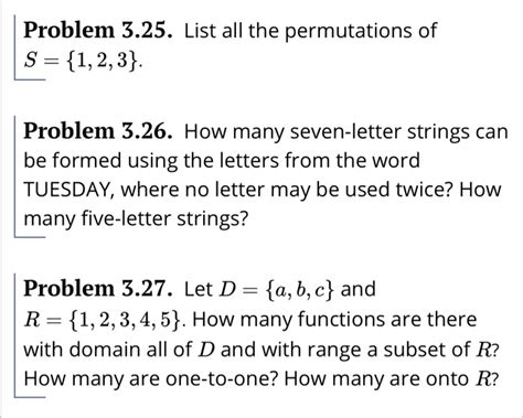 Solved Problem List All The Permutations Of S Chegg