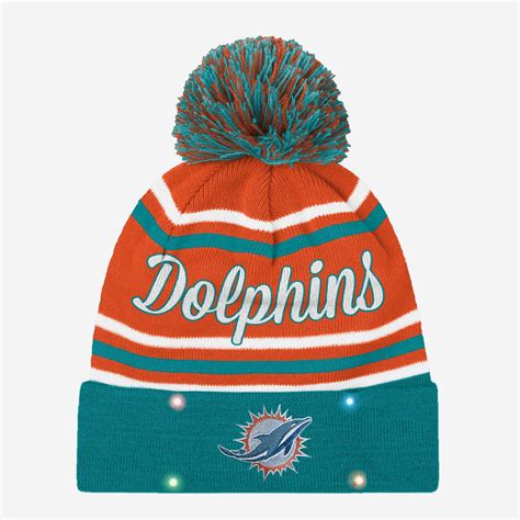 Miami Dolphins Womens Wordmark Script Light Up Beanie Foco