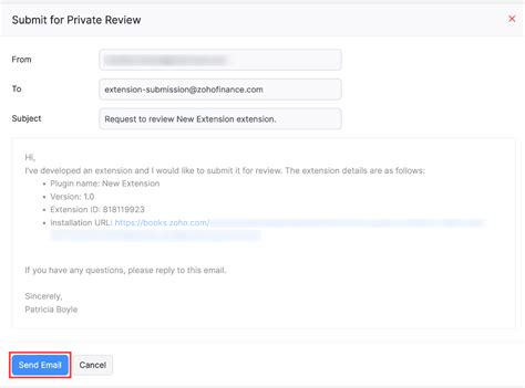 Publish Extension Developer Zoho Inventory