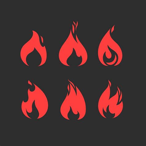 Red Flame Icons Vector Collection 3666926 Vector Art At Vecteezy