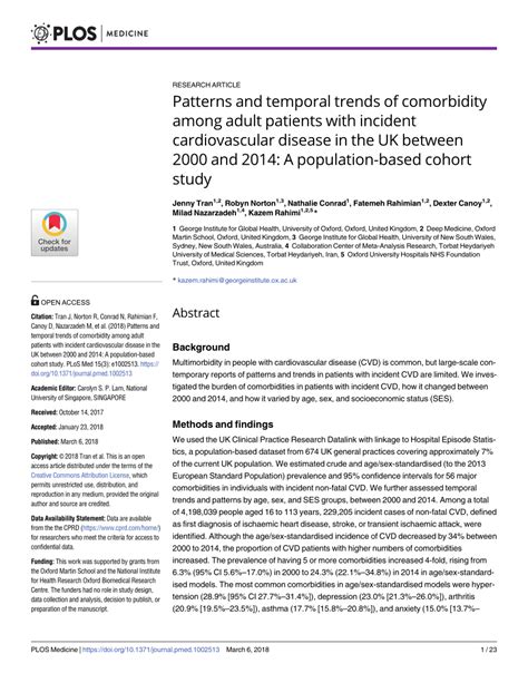 Pdf Patterns And Temporal Trends Of Comorbidity Among Adult Patients