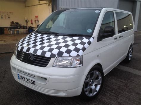 Chequered Bonnet Bra On White T5 Vw T4 Forum Vw T5 Forum