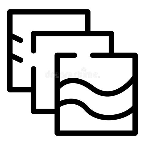 Minimalist Black And White Icon Of Three Overlapping Squares With