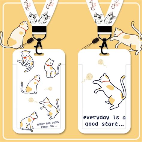♥1029♥ 台灣現貨⚡️b滿滿貓咪貓奴貓咪玩毛線球喵喵證件卡套公車套掛繩手機吊飾 蝦皮購物