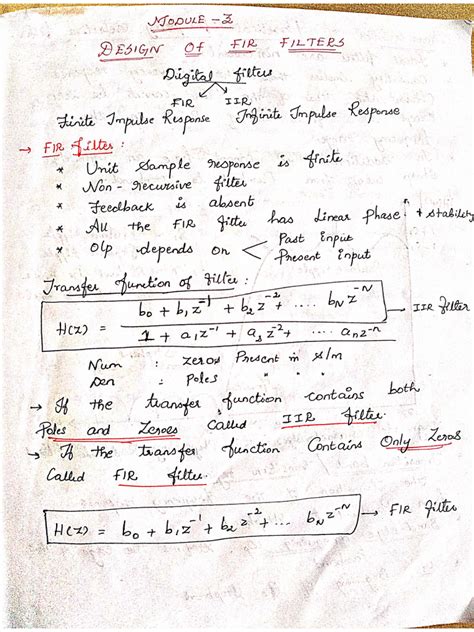 Dsp Module 3 Written Notes Pdf