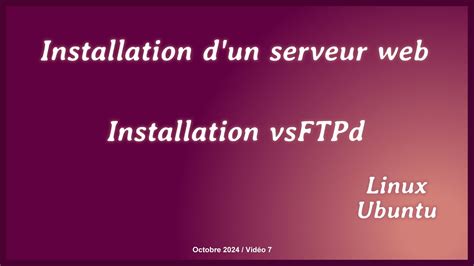 Installation De Vsftpd Youtube