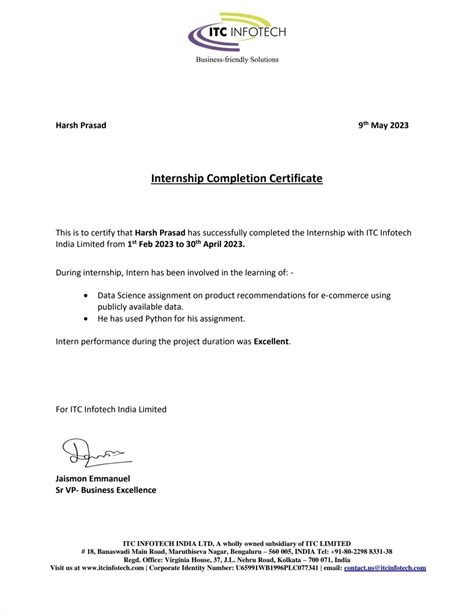 Harsh Prasad On Linkedin Connections Internship Intern2023