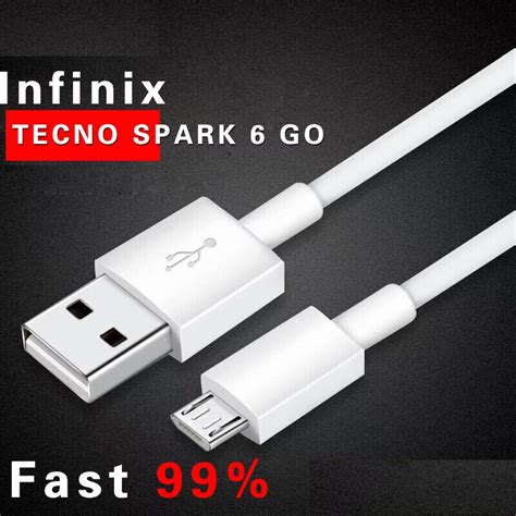 Para TECNO SPARK GO cable Micro Usb Línea De Datos Cobre Puro Calidad De Carga Rápida