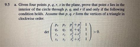 Solved A Given Four Points P Q R S In The Plane Chegg
