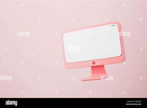 Minimal Desktop With Blank Screen Mockup Empty Screen For Text And Logo Replacement Concept