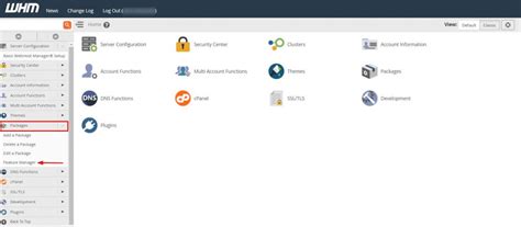 how to use the feature manager in whm