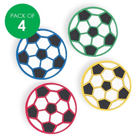 Foam Soccer Ball Coasters CleverKit Multi Pack Pack Of 4