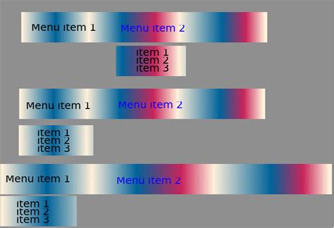 Html Gradient On Sub Menu With The Same Colors As On Main Menu