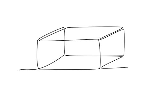 Premium Vector Continuous One Line Drawing Long Cube Geometric Shape