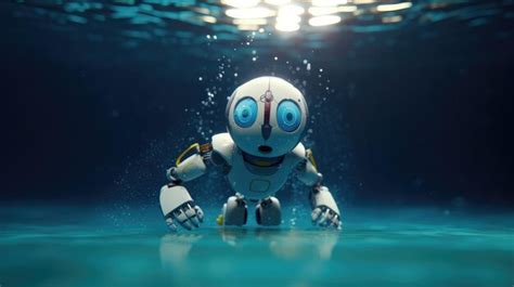 Premium Ai Image A Robot Floating In The Water With The Word Robot On The Bottom