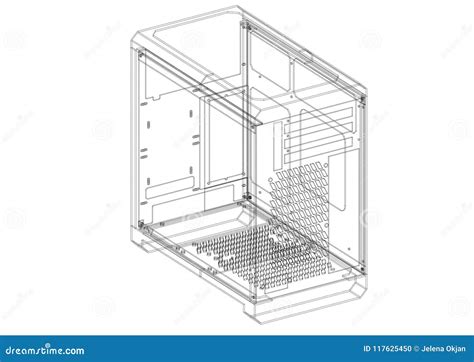 Computer Case Architect Blueprint Stock Illustration Illustration Of