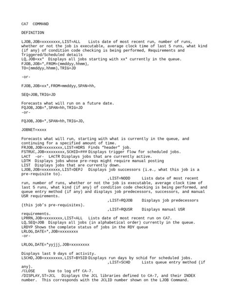 ca7 mainframe commands pdf