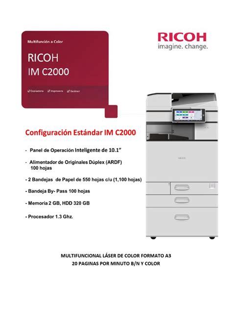 multifuncional láser de color formato a3 20 paginas por minuto b n y