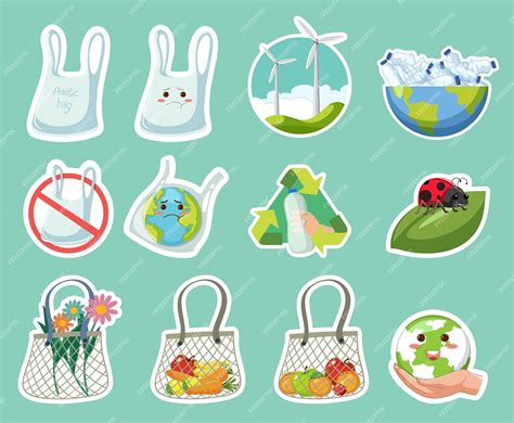 생태 및 환경 아이콘 테마 프리미엄 벡터