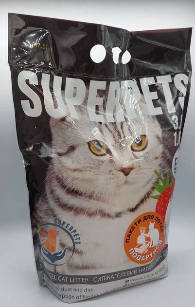 Наповнювач Силікагелевий SUPERPETS 1-8 мм 3% кольорових часточок з ...