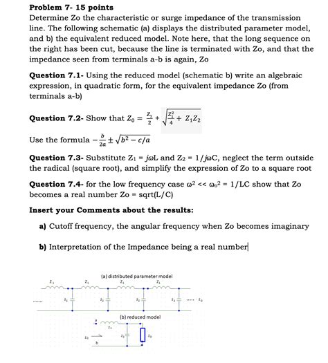 Solved Problem 7 15 ﻿pointsdetermine Zo The Characteristic