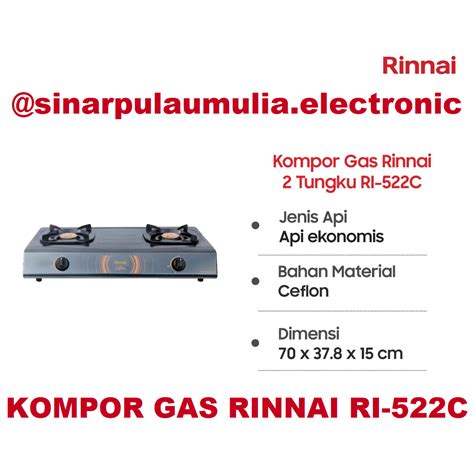 Jual Rinnai Kompor Gas Tungku Ceflon Api Ekonomis Ri C Ri C Ri C Ri C