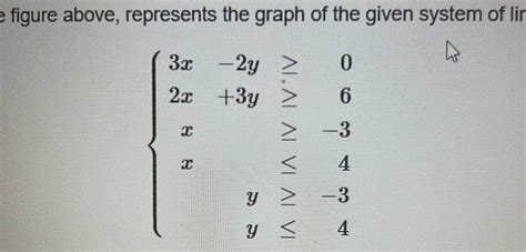 Solved E Figure Above Represents The Graph Of The Given System Of Lir Beginarrayl 3x 2y 0 2x