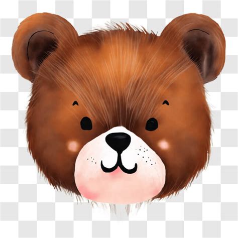 Download Adorable Brown Teddy Bear Head Drawing Png Online Creative