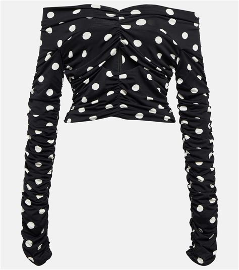 Polka Dot Cutout Top In Black Magda Butrym Mytheresa