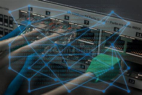 concept of networks and computer security network diagram with binary