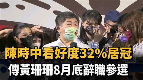 陳時中看好度32居冠 傳黃珊珊8月底辭職參選－民視新聞 Youtube
