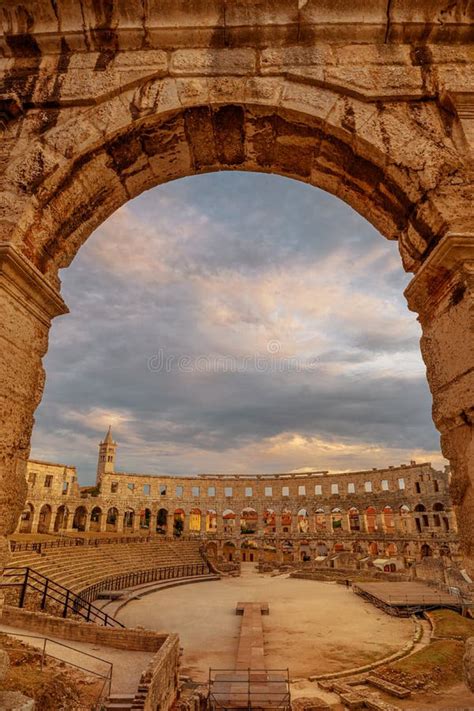 Inside Pula Amphitheater Of Croatia Stock Image Image Of Amphitheater