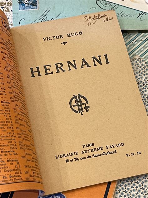 Rare Hernani Loeuvre 1fr 25 Victor Hugo Books Set 2 Monahan Papers