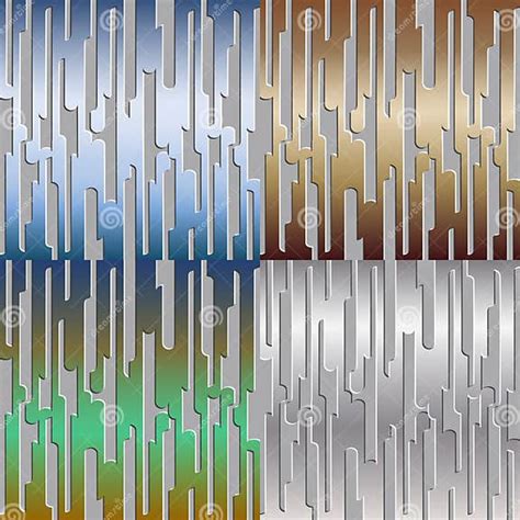 Set Of Abstract Backgrounds With Metallic Gradient Stock Vector