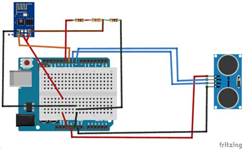 Мониторинг наполненности контейнера с помощью Arduino и Esp8266 схема