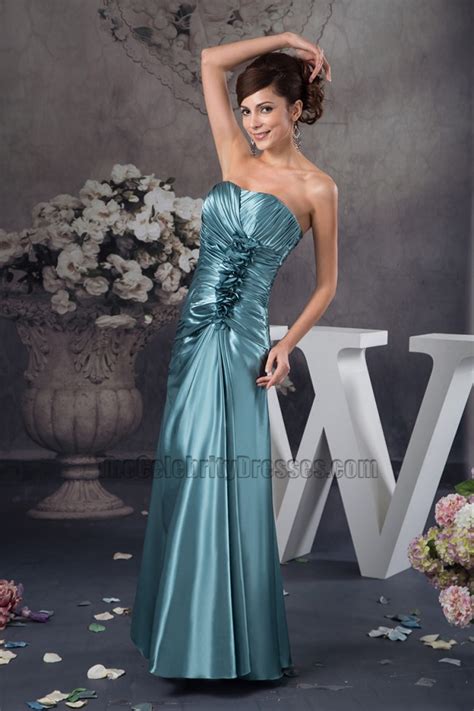 Elegant Strapless Floor Length Bridesmaid Prom Dresses